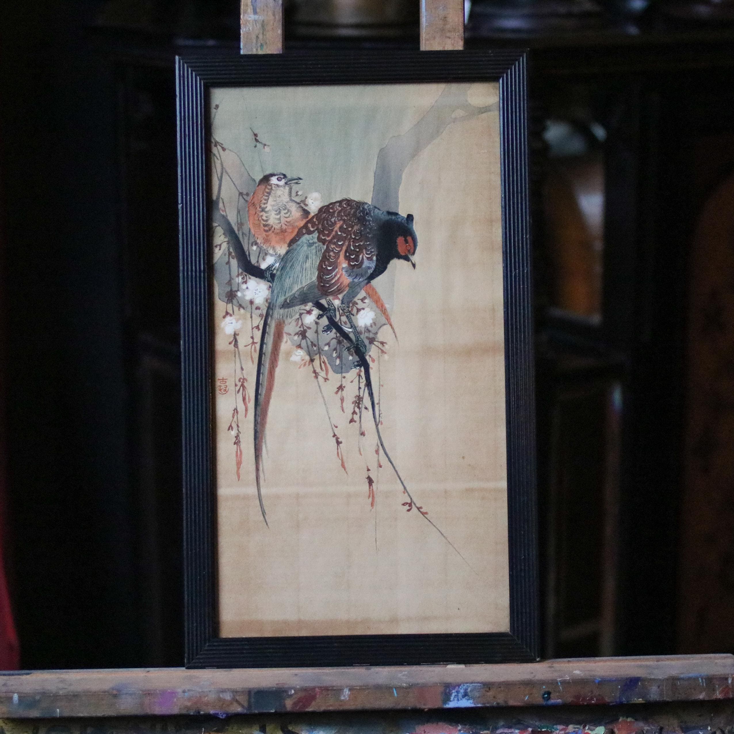 Original Ohara Koson Japanese Woodblock Print - Pheasants on a Cherry – CIRCUS Vintage & Curios