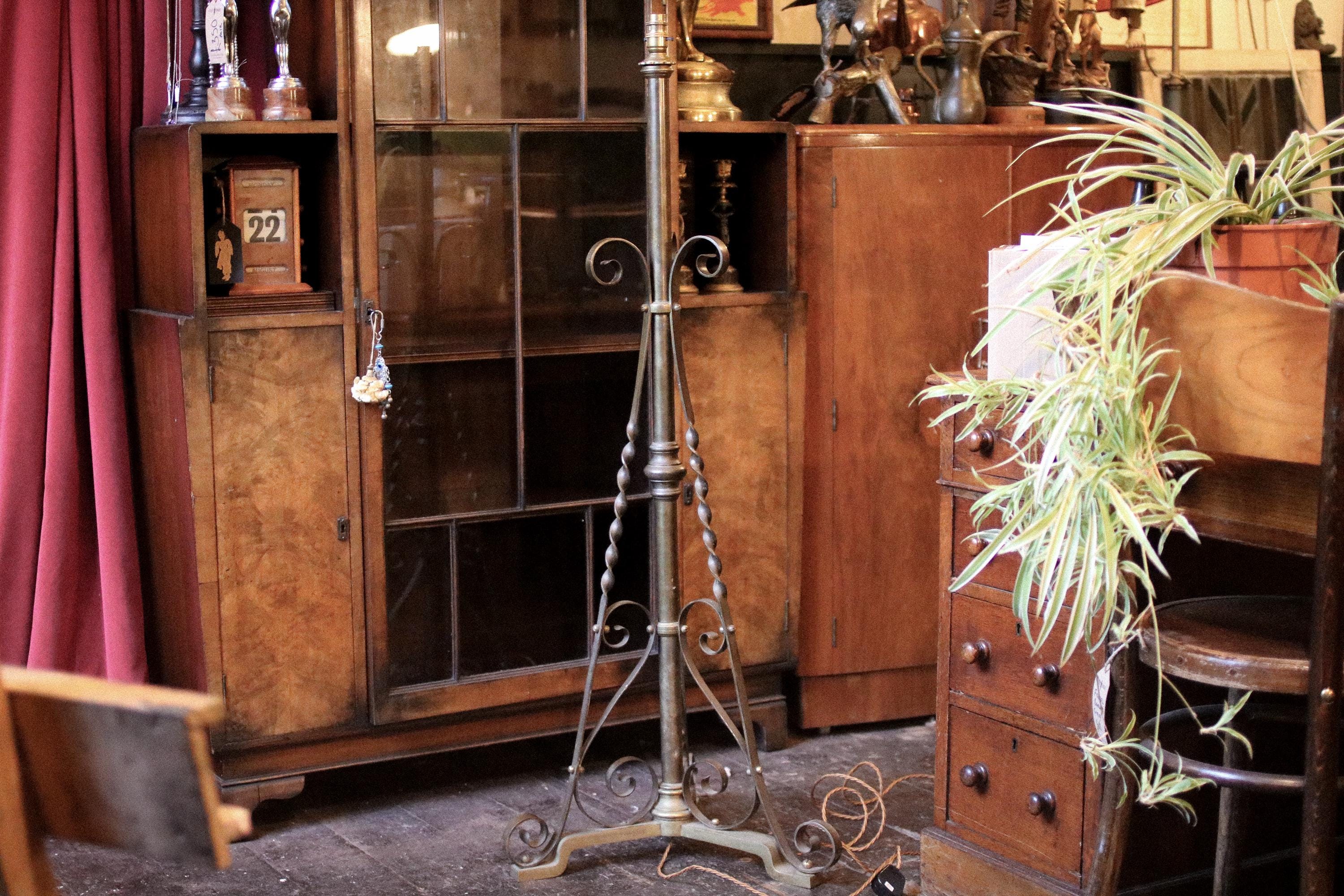 Early 20th.C Telescopic Standard Lamp - Rewired with Modern Wiring ...